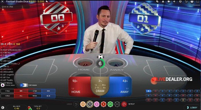 Football Studio Dice from Evolution | Livedealer.org