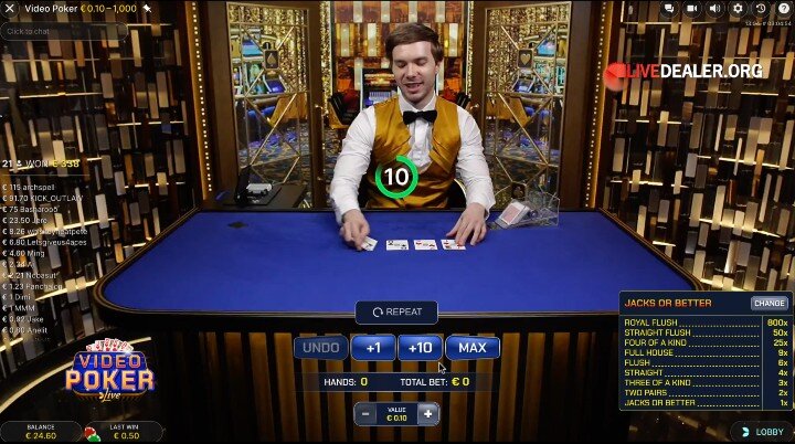 Video Poker Live from Evolution | Livedealer.org