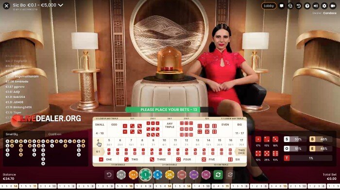 Pragmatic Play live dealer Sic Bo | Livedealer.org